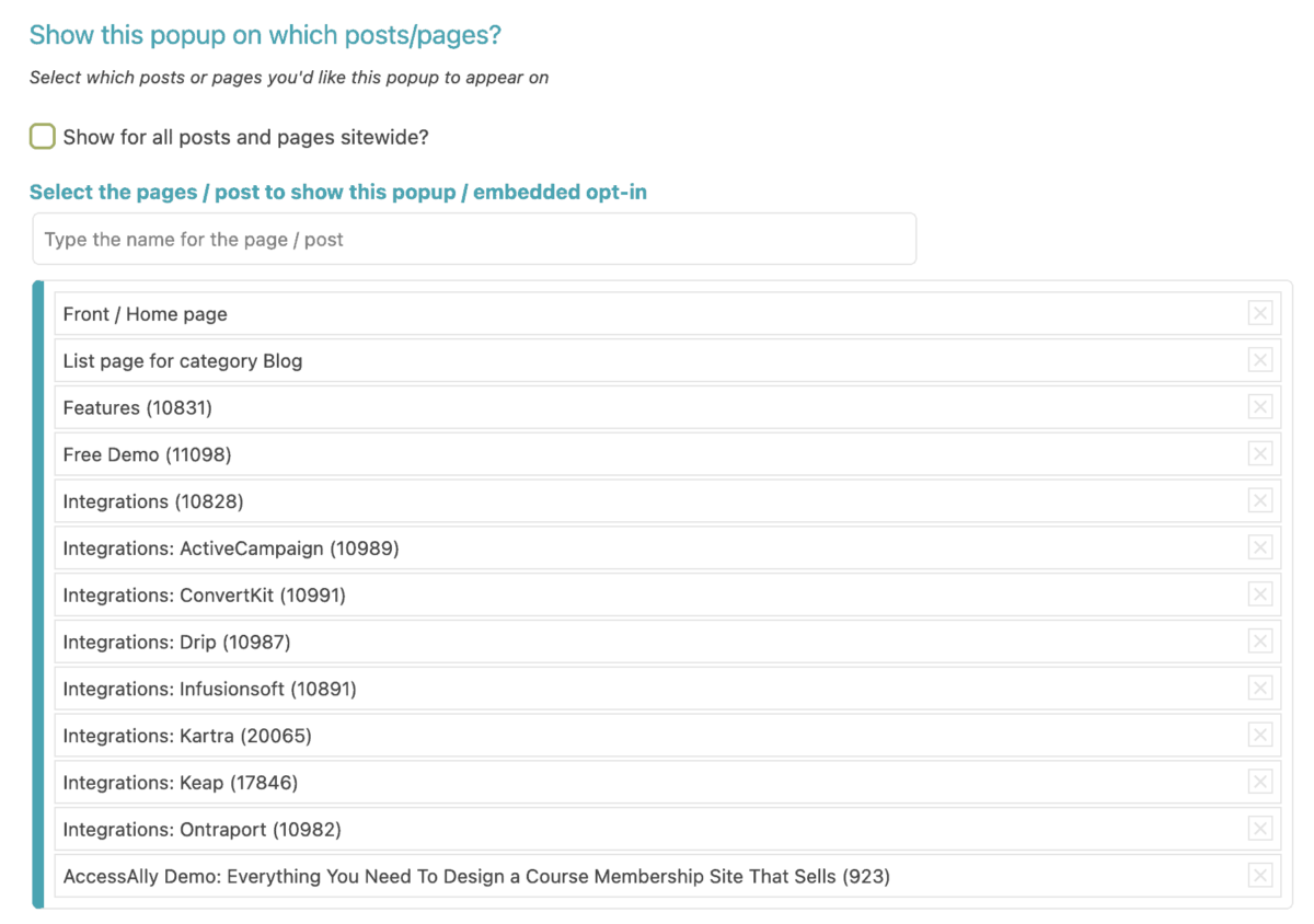 Show Popups on Specific Pages with PopupAlly