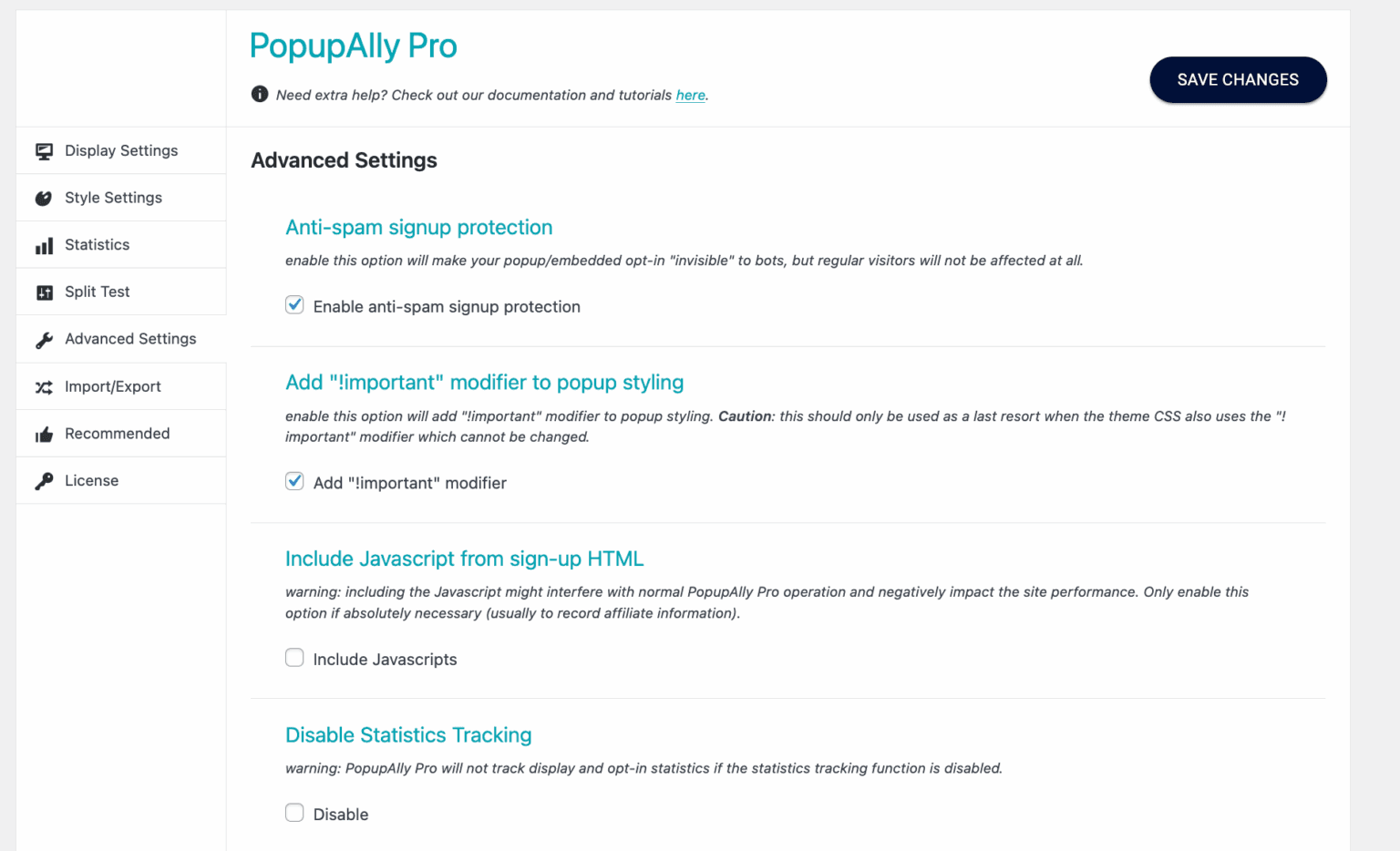 How to Use Advanced Settings in PopupAlly Pro